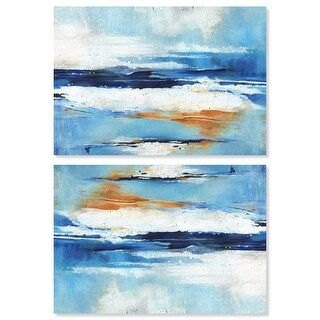 Beautiful Blue Set Canvas Bright Blue Art by Art Remedy - Bed Bath ...