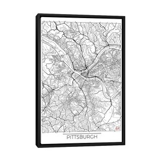 iCanvas "Pittsburgh Minimal Urban Blueprint Map" by Hubert Roguski ...