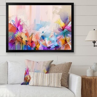Designart "Abstract Paintbrush Spring Flower Bouquet IV" Traditional ...