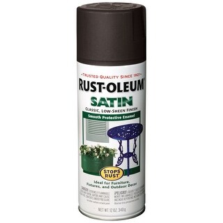 Rust-Oleum 7777830 Stops Rust Protective Enamel, Satin Black, 12 Oz ...