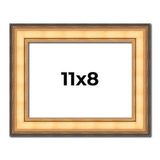 11x8 Frame Gold Plein Aire Solid Wood Picture Frame Width 2 Inches ...