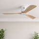 52" Wood Ceiling Fan, Quiet Reversible DC Motor, APP & Remote Control ...