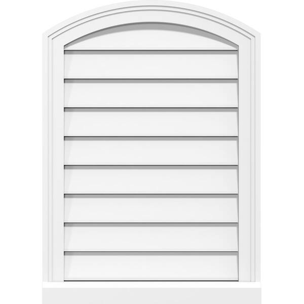 Arch Top Surface Mount PVC Gable Vent: Brickmould Sill Frame - Bed Bath ...