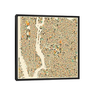 iCanvas "Abstract City Map of New York City" by Jazzberry Blue Framed ...