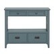 36" Blue Console Table Entryway Table with 3 Drawers & Storage Shelves ...