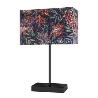 20" Black Table Lamp with Floral Shade - 20 inch - Bed Bath & Beyond ...