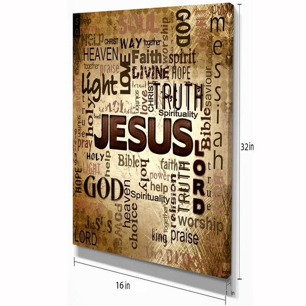 Designart "Jesus" word cloud in grunge background" Religious ...