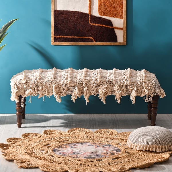 Fringe Upholstered Bedroom and Entryway Bench - Bed Bath & Beyond ...