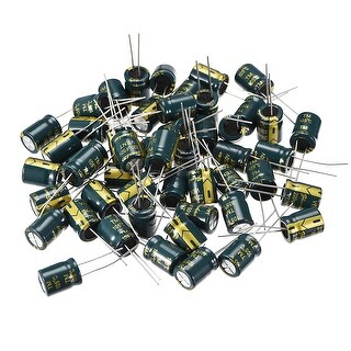 Aluminum Radial Electrolytic Capacitor Low ESR 220UF 50V 10x13mm 50pcs - Green - 220uF 50V 10x13 ...