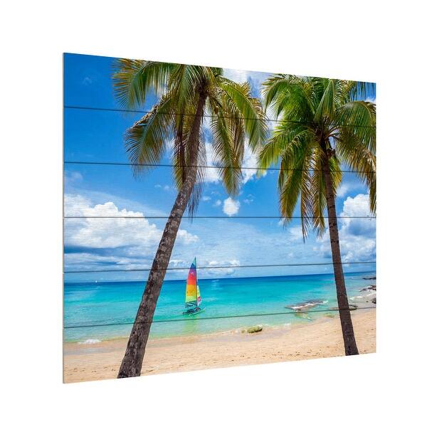 Lizzy Davis 'Postcard From Paradise' Wood Slat Art - Bed Bath & Beyond ...
