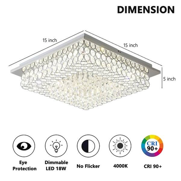 White Crystal Recessed Ceiling Light LED Corridor Lighting Square - Bed ...