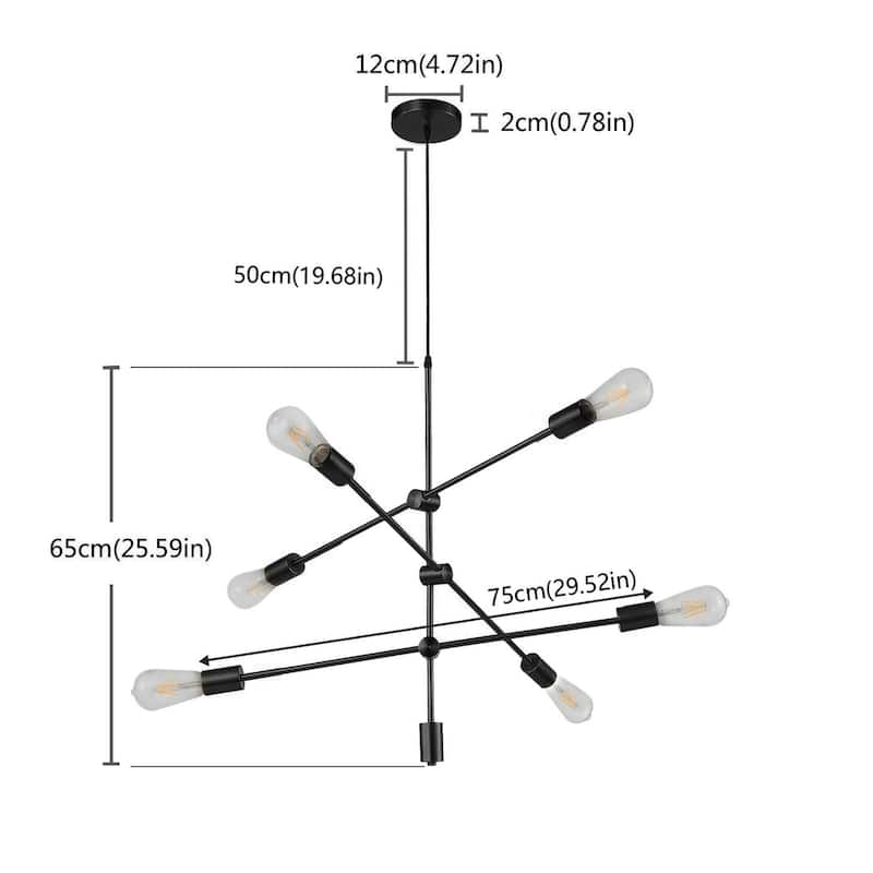 Contemporary 6-Light Sputnik Design Pendant Lighting Fixture - Bed Bath ...