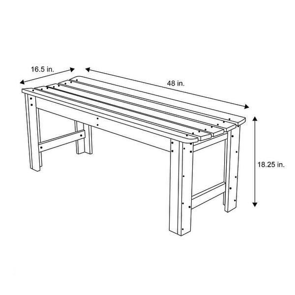 Outdoor Patio Backless Cedar Wood 4-ft. Garden Bench in Natural Finish ...