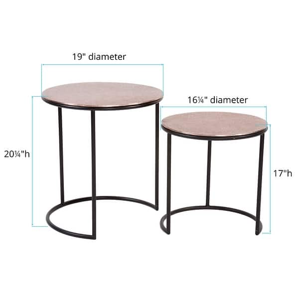 Allan Andrews Round Copper Metal Nesting Accent Table Set - Bed Bath & Beyond - 31267163