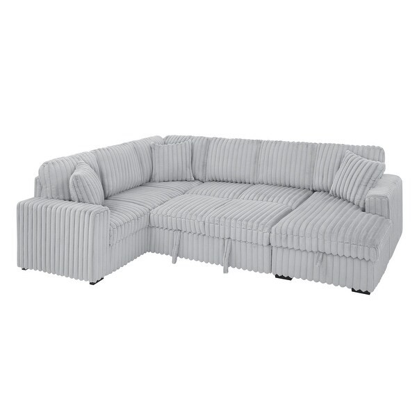 Roomfitters 122 Inch Pull Out Couch Plush Fabric Sofa Bed Comfy Upholstered Oversized U Shape Sectional Sleeper Sofa Bed On Sale Bed Bath Beyond 41075965
