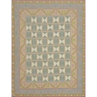 Geometric Flat Weave Kilim Durrie Area Rug Handwoven Geometric - 10' 1 ...
