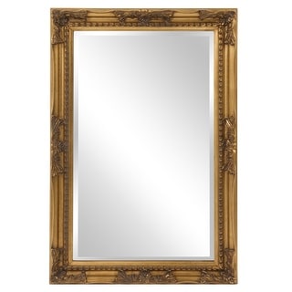 Rectangular Antiqued Gold Wood Frame Mirror - 33" H x 25" W - Bed Bath ...
