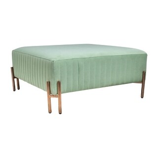 Eclectic Square Green Ottoman Contemporary Modern Boho Decorative ...