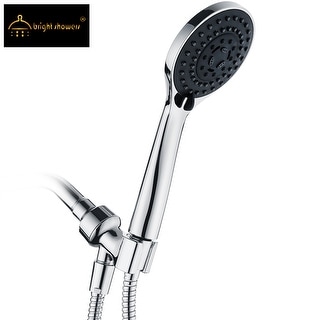 BRIGHT SHOWERS 5 Spray Settings Handheld Shower Head Kit, High Pressure ...