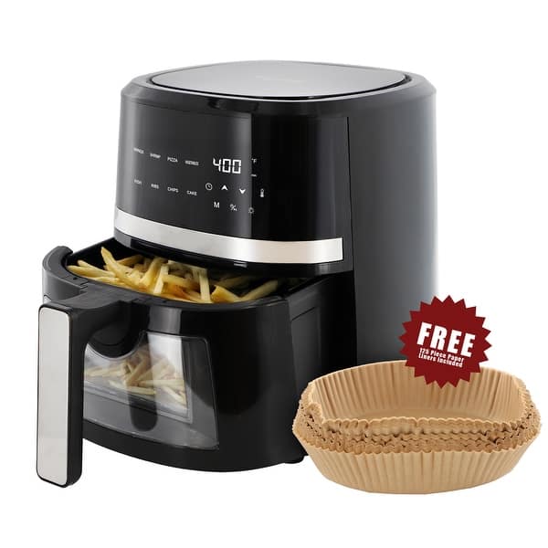 MegaChef 4 Quart Digital LED Display Electric Air Fryer with ...