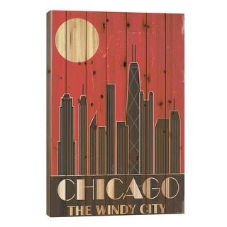 Chicago, Red Print On Wood by Fly Graphics - Multi-Color - Bed Bath ...