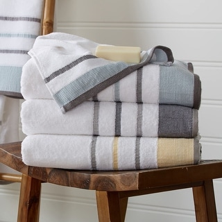 Cotton, Striped Hand Towel Set (16 x 30 inches) Oversized Decorative ...