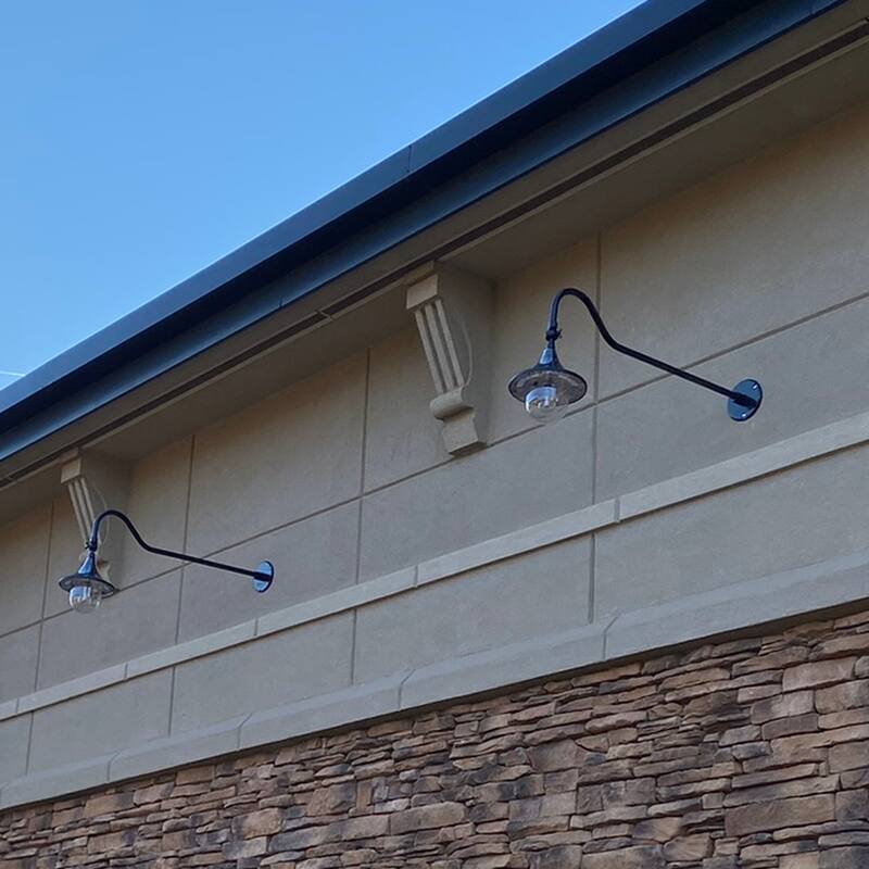 Plaza Black Modern Solar Barn Morph Tech Wall Sconce w/ Gooseneck Arm ...