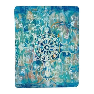 Blue Mandala Sherpa Throw Blanket - Bed Bath & Beyond - 35979156