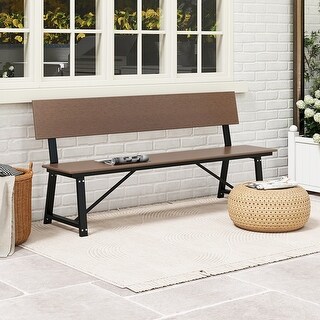 72 Inch Extra Long Bench with All-Weather HDPE Seat & Back for Yard ...
