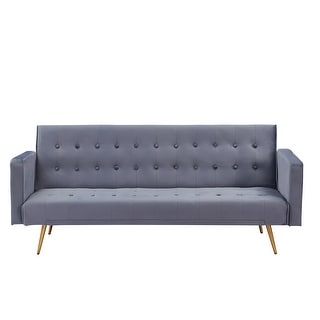 Velvet Sofa Bed Folding Sofa Multifunctional High Density Sponge Padded ...