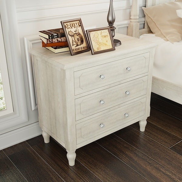 3 Drawers Wood Nightstand - Bed Bath & Beyond - 42815077