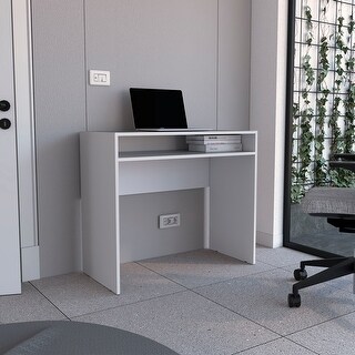 Sleek Writing Desk with Open Shelf, Sturdy Particle Board Construction ...