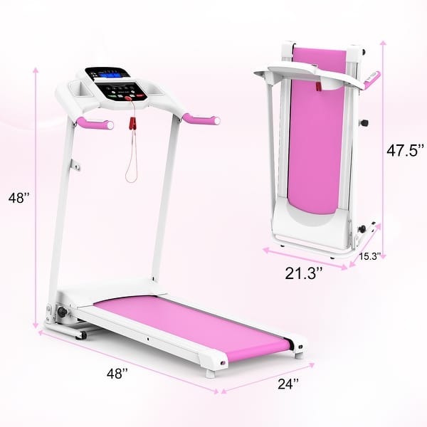 Folding Treadmill with Multiple LED Display and Heart Rate Sensor - Bed ...
