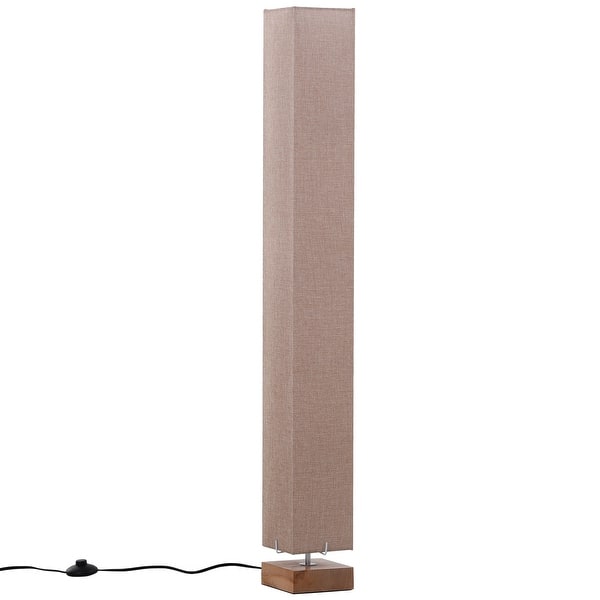 HomCom 48" Modern Free Standing Rectangle Floor Lamp With Fabric Linen ...