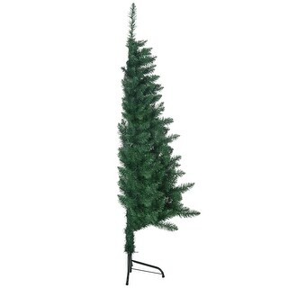 7ft Slim Unlit Half Christmas Tree, Ideal for Tight Spaces and Wall ...