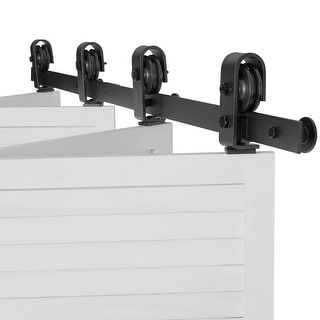 UIMOSO Bi-Folding Sliding Barn Door Hardware Track Kit, Top Mount Track ...