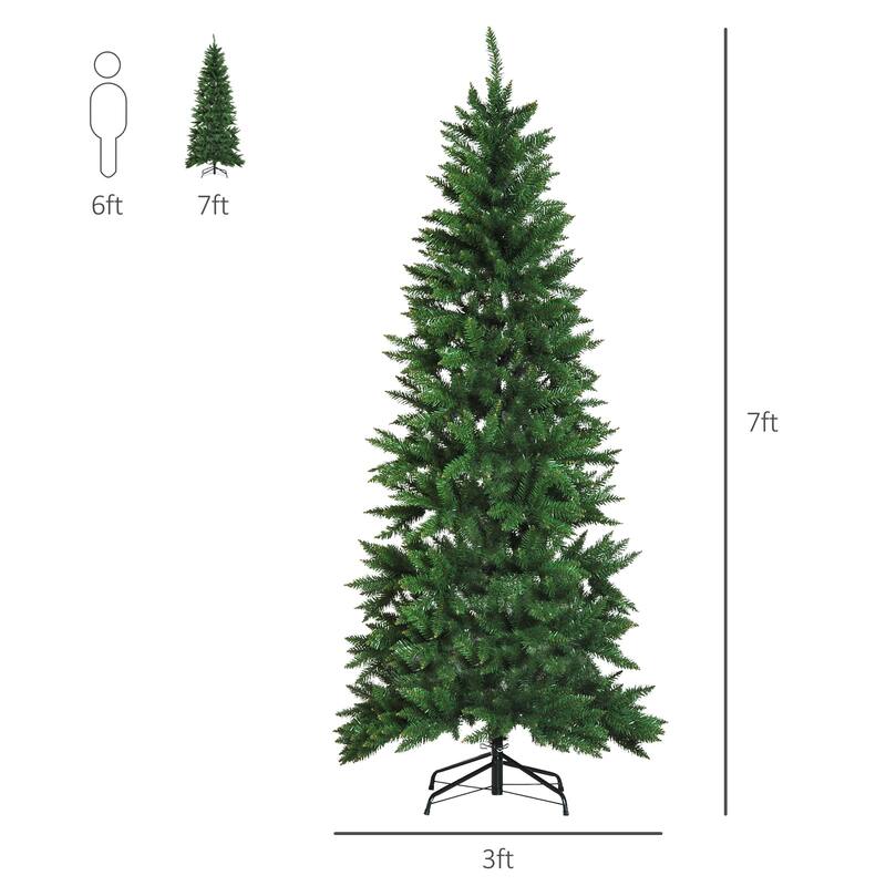 HOMCOM 7 ft. Slim Christmas Tree with Stand - On Sale - Overstock ...