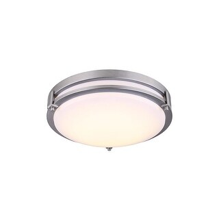 Canarm LFM112A19 Gilda 1-Light 19" Wide Integrated LED Flush Mount Drum ...