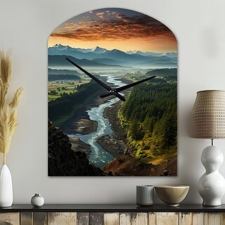 Designart - Oregon River Landscape III - Oregon Wall Clock in ...