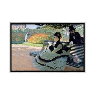 iCanvas "Madame Monet on a Garden Bench" by Claude Monet Framed - Bed ...