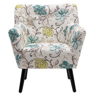 Multi-Colored Floral Upholstered Arm Chair with Pillow - Bed Bath ...