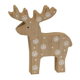 Nordic Wooden Snowflake Reindeer - 0.50"W x 3.50"L x 4"H - Bed Bath ...