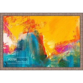 36x27 Ornate Pewter Complete Wood Picture Frame with UV Acrylic, Foam ...