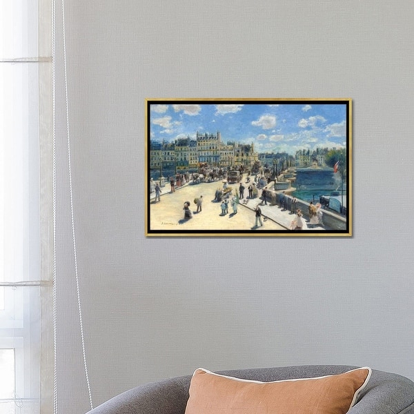 iCanvas "Pont Neuf, Paris, 1872" by Pierre-Auguste Renoir Framed Canvas ...