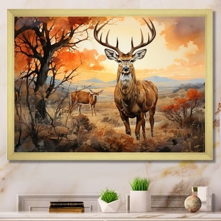 Designart "Greater Kudu Antelope I" Animals Framed Wall Art Living Room ...