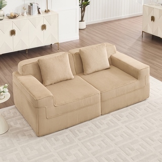 Modular 2 Seat Loveseat Boneless Sofa, Cloud Sectional Couch With Deep ...