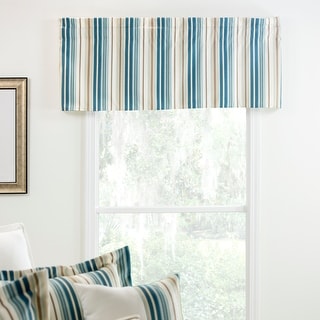 Savannah stripe blue tailored valance - Bed Bath & Beyond - 41076984