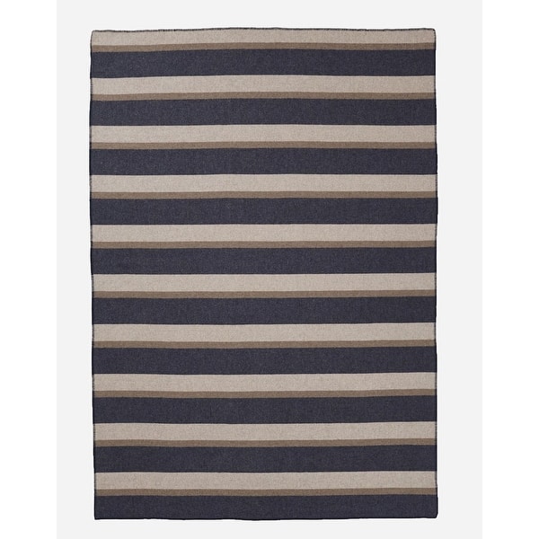 Pendleton Eco-wise Midnight Navy Stripe Washable Wool Blanket - Bed ...