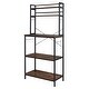 5-Tier Kitchen Bakers Rack with 10 Hooks, Free Standing Storage Shelf ...