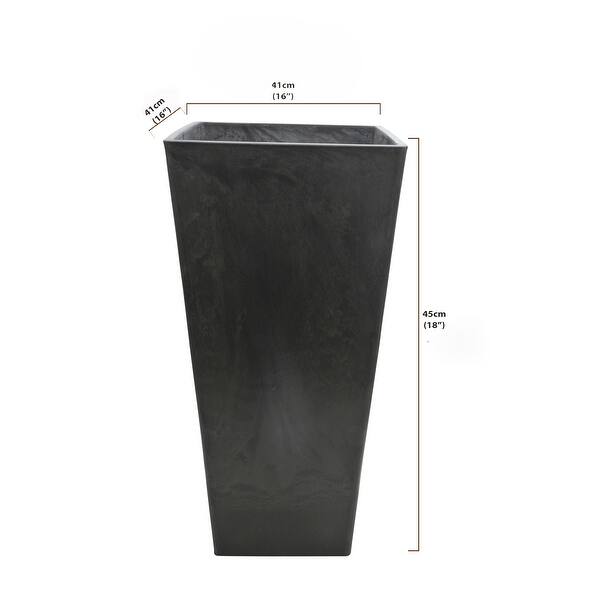 Hi-Line Gift 18IN SQUARE PLASTIC PLANTER - BLACK - Bed Bath & Beyond ...